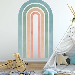 Rainbow Large Arch Wall Decal Hippie Sticker Color Block Boho, LF161 - Etsy