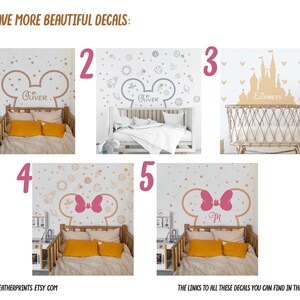 Mickey Custom Wall Decal Toddler Headboard Stickers Stars Nursery Mouse ...