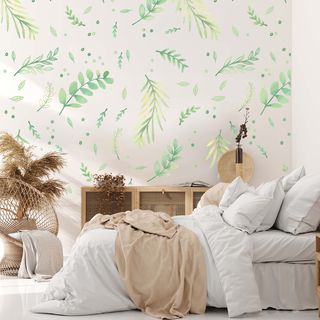 Greenery Wall Decal Light Nursery Decals Leaf, LF411 - Etsy