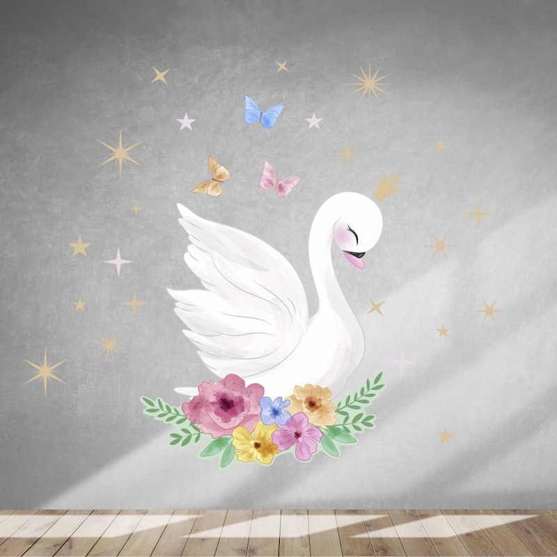 Swan Wall Sticker - Etsy