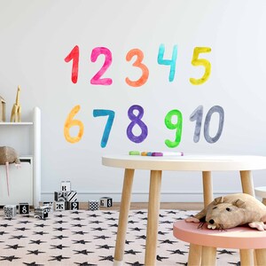 Rainbow Numbers Wall Decals Kids Room Decor Sprinkle Polka Dots Learn ...