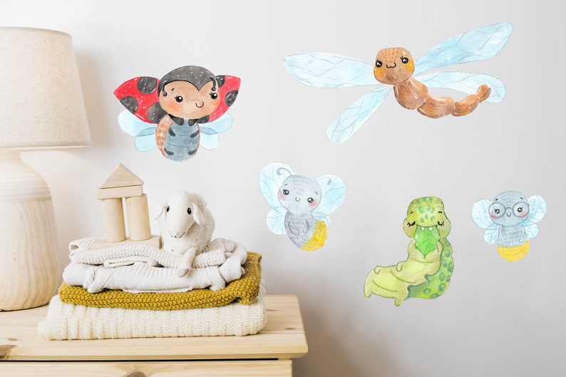 Watercolor Bugs Wall Decals, Insect Room Decor LF097 - Etsy