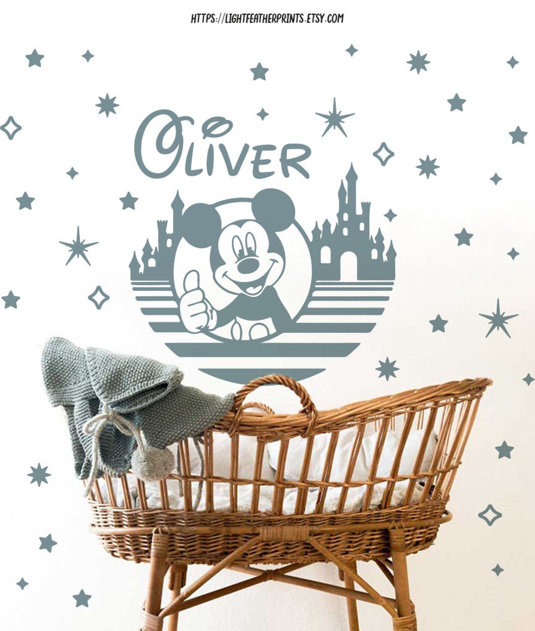 Mickey Custom Wall Decal Toddler Headboard Stickers Stars Nursery Mouse ...