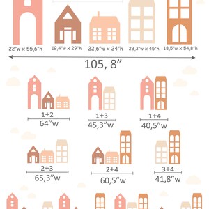 Big House Wall Decal, Large Home Headboard, Color Block City Stickers ...