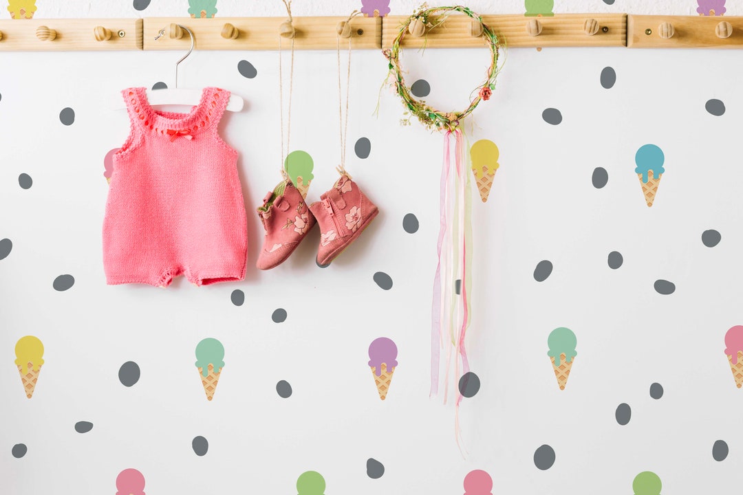 Ice Cream Polka Dot Wall Decals – Removable Kids Room Stickers LF080 - Etsy