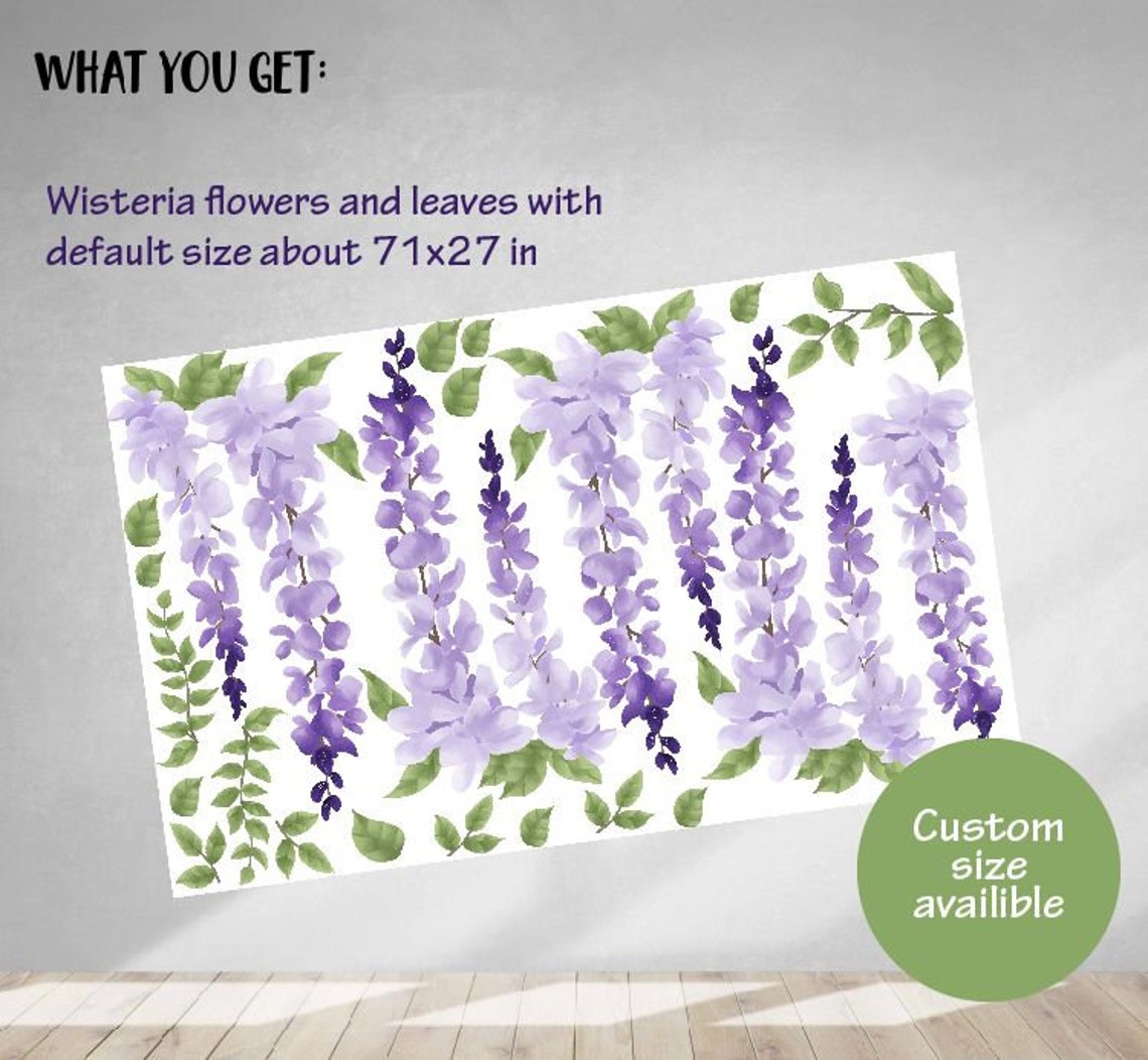 Wisteria Wall Decals Purple Flowers Stickers LF093 - Etsy