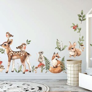 Woodland Animals Wall Decals Forest Stickers Cottagecore, LF050 - Etsy