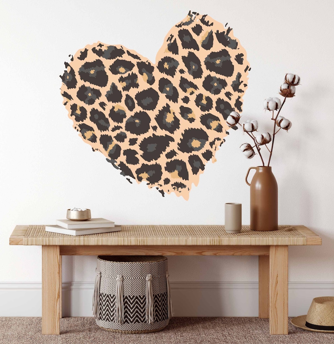Wild Heart Wall Decal Cheetah Spots Stickers Customization, LF322 - Etsy