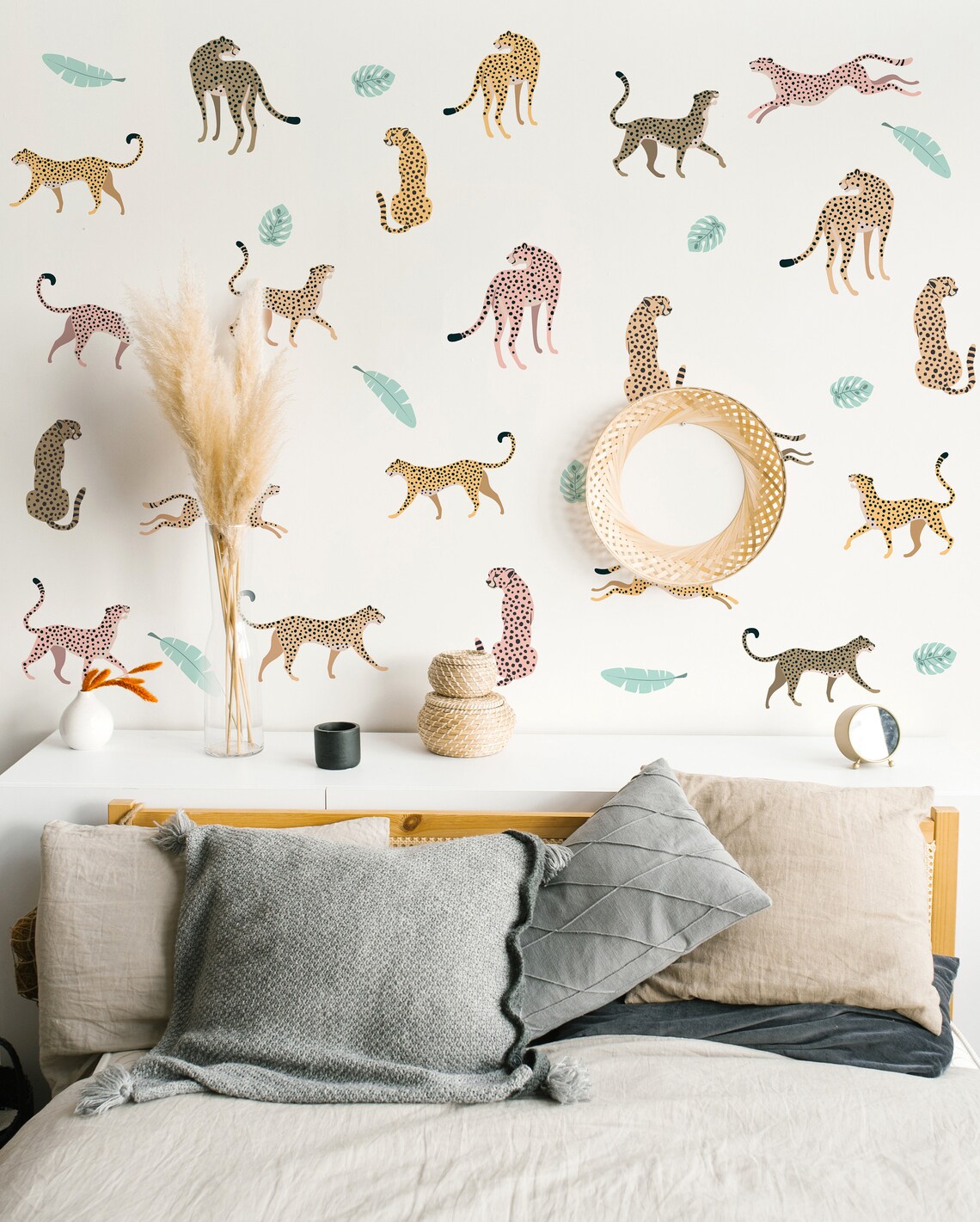Leopard Wall Decals Cat Stickers Wild Lion Tiger Cheetah - Etsy