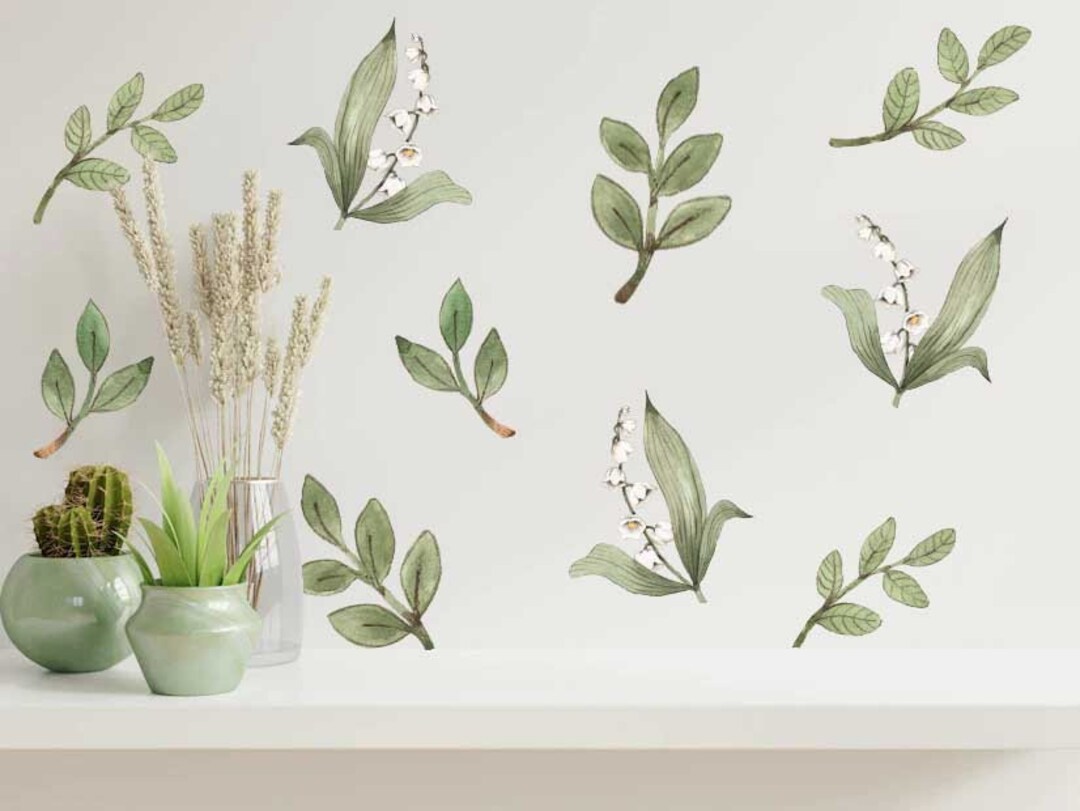 Green Wall Decals Flower Stickers Lily of the Valley, KL0015 - Etsy