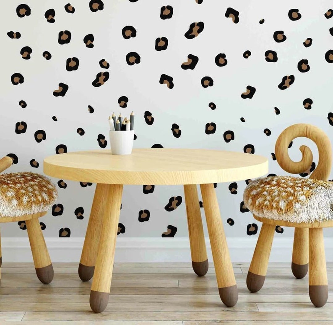 Animal Print Wall Decal Leopard Brown Black Spots Stickers Polka Dots ...
