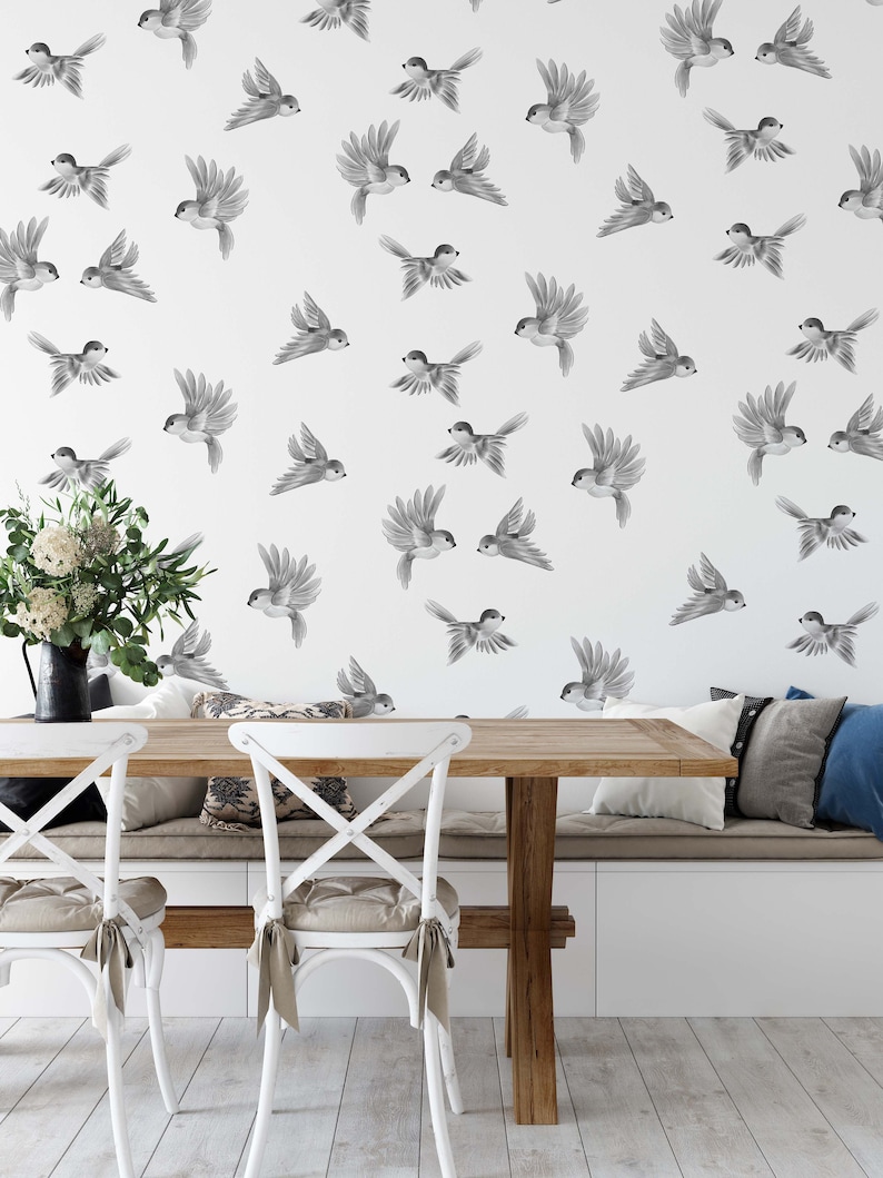 Blue Gray Birds Wall Decals Stickers, LF258 - Etsy