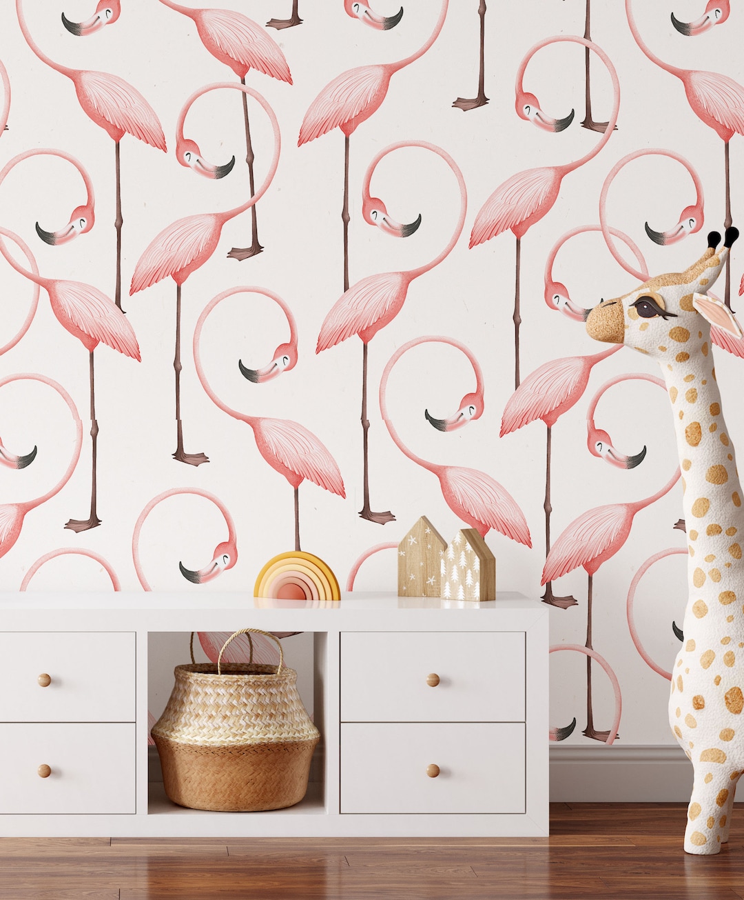 Flamingo Wallpaper Pink Peel and Stick Murals Removable Self Adhesive ...
