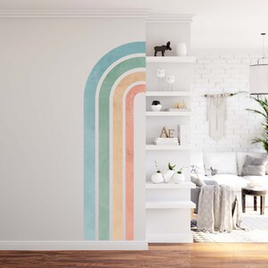 Rainbow Large Arch Wall Decal Hippie Sticker Color Block Boho, LF161 - Etsy