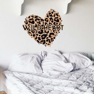 Wild Heart Wall Decal Cheetah Spots Stickers Customization, LF322 - Etsy