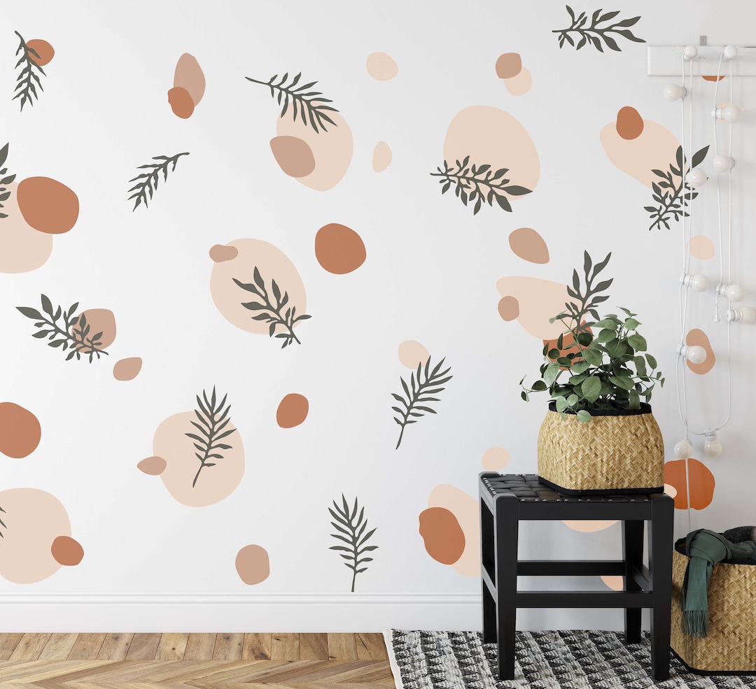 Greenery Boho Wall Decals Color Spots Stickers, LF026 - Etsy
