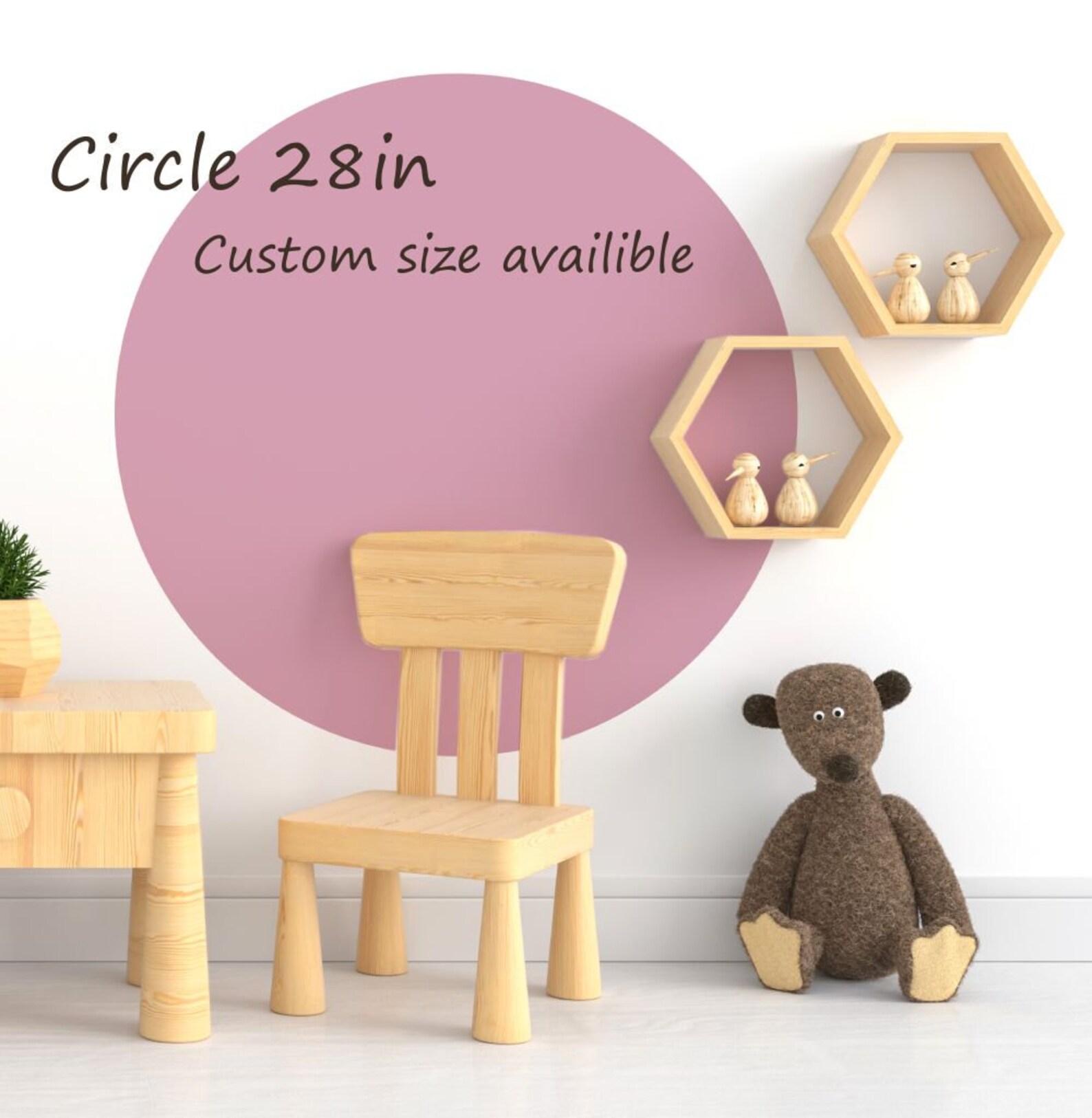 Circle Wall Decal Large Solid Sticker Colorblock Headboard - Etsy