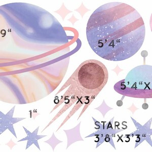 Cosmos Stickers Arch Headboard Clouds Wall Decals Planets, LF315 - Etsy