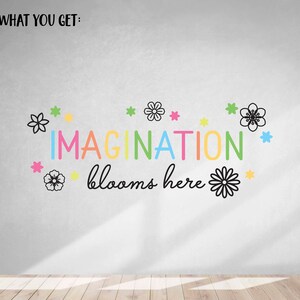 Imagination Blooms Here Wall Decal Playroom Stickers Classroom Decor ...