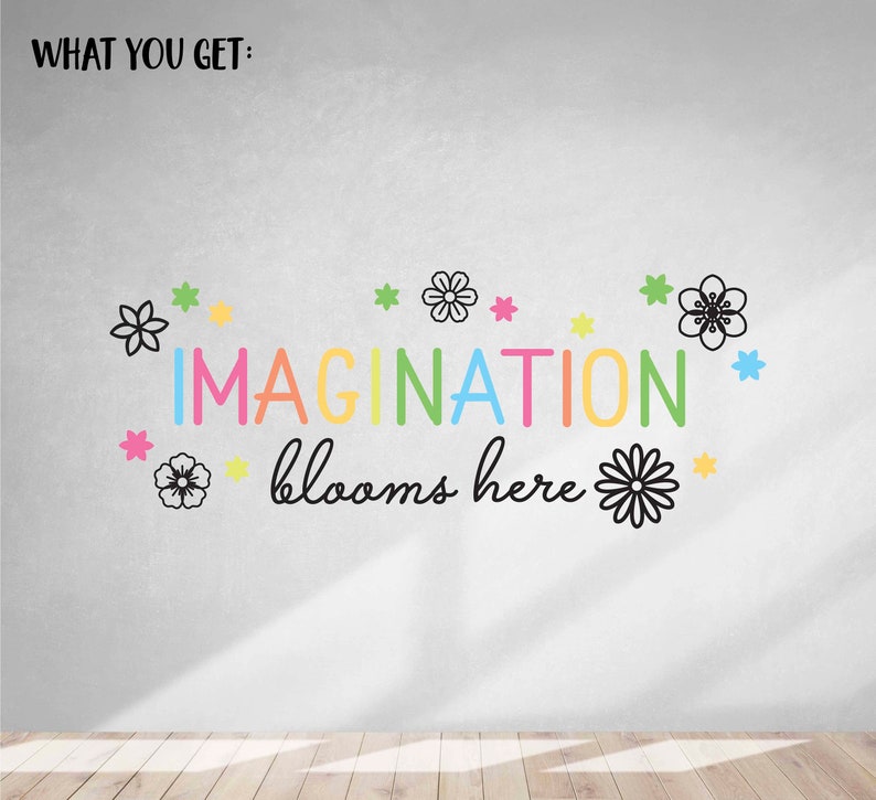 Imagination Blooms Here Wall Decal Playroom Stickers Classroom - Etsy