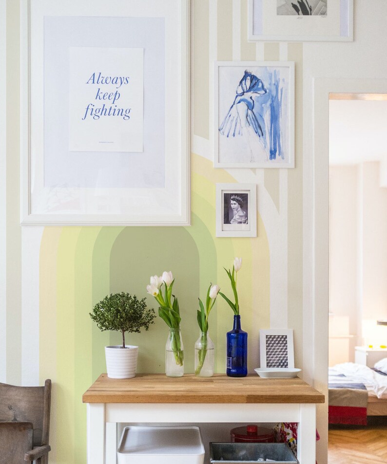 Rainbow Arch Wall Decal Line Headboard Sticker LF300 - Etsy