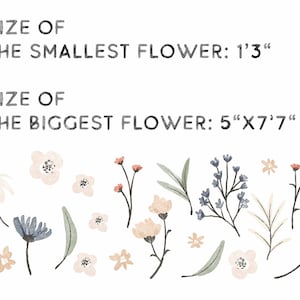 Watercolor Flower Greenery Wall Decals Nature Sticker Boho Nursery ...