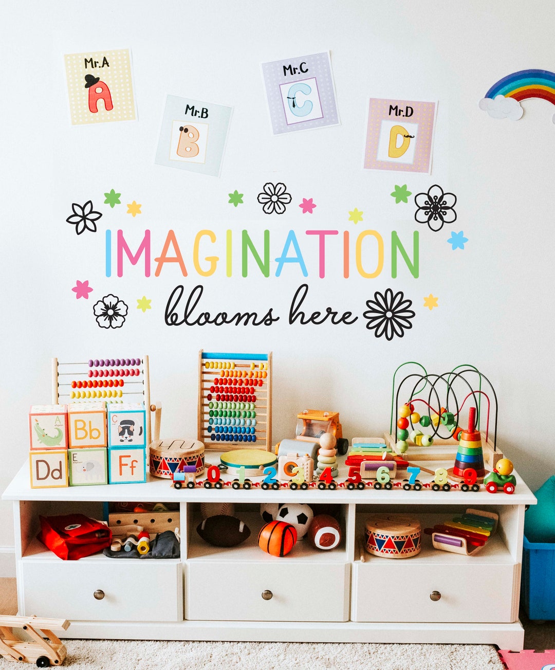Imagination Blooms Here Wall Decal Playroom Stickers Classroom Decor ...