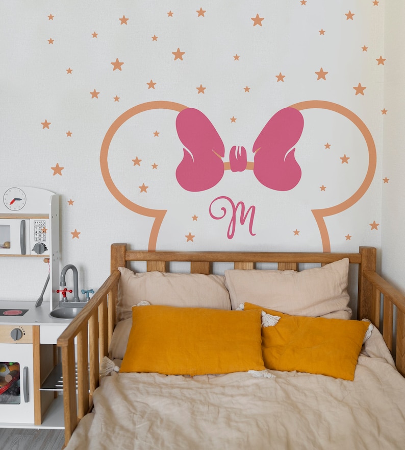 Toddler Headboard Wall Decal Mickey Minnie Mouse Large Arch Sticker ...