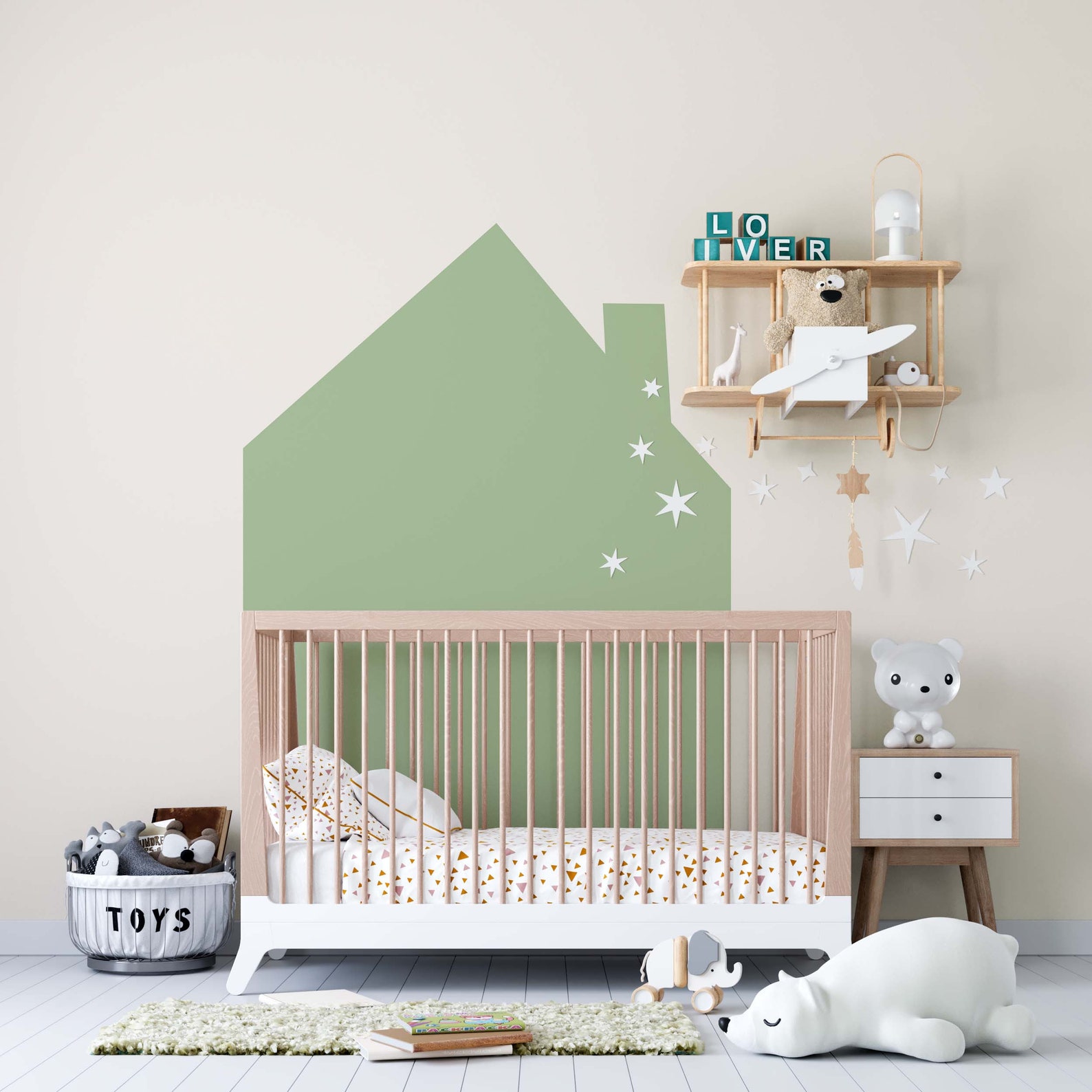 Big House Wall Decal Large Home Headboard Color Block LF237 | Etsy