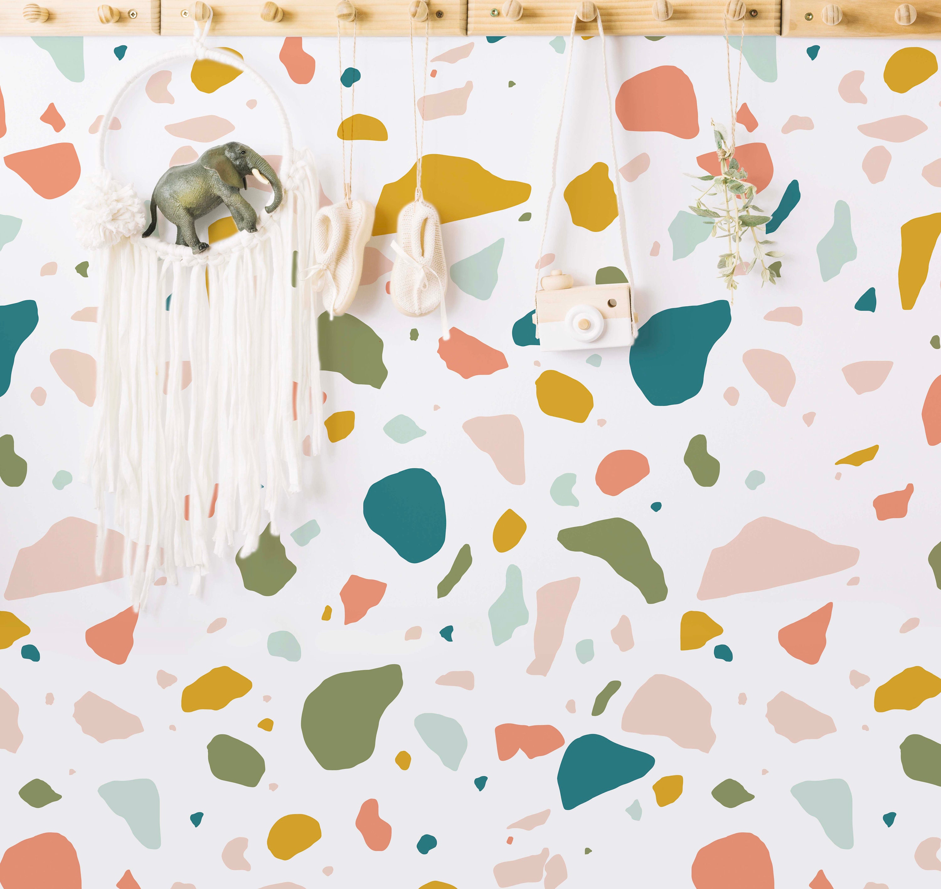 Terrazzo Wall Decals Stones Sticker Multi Colored Kids Nursery Decor ...