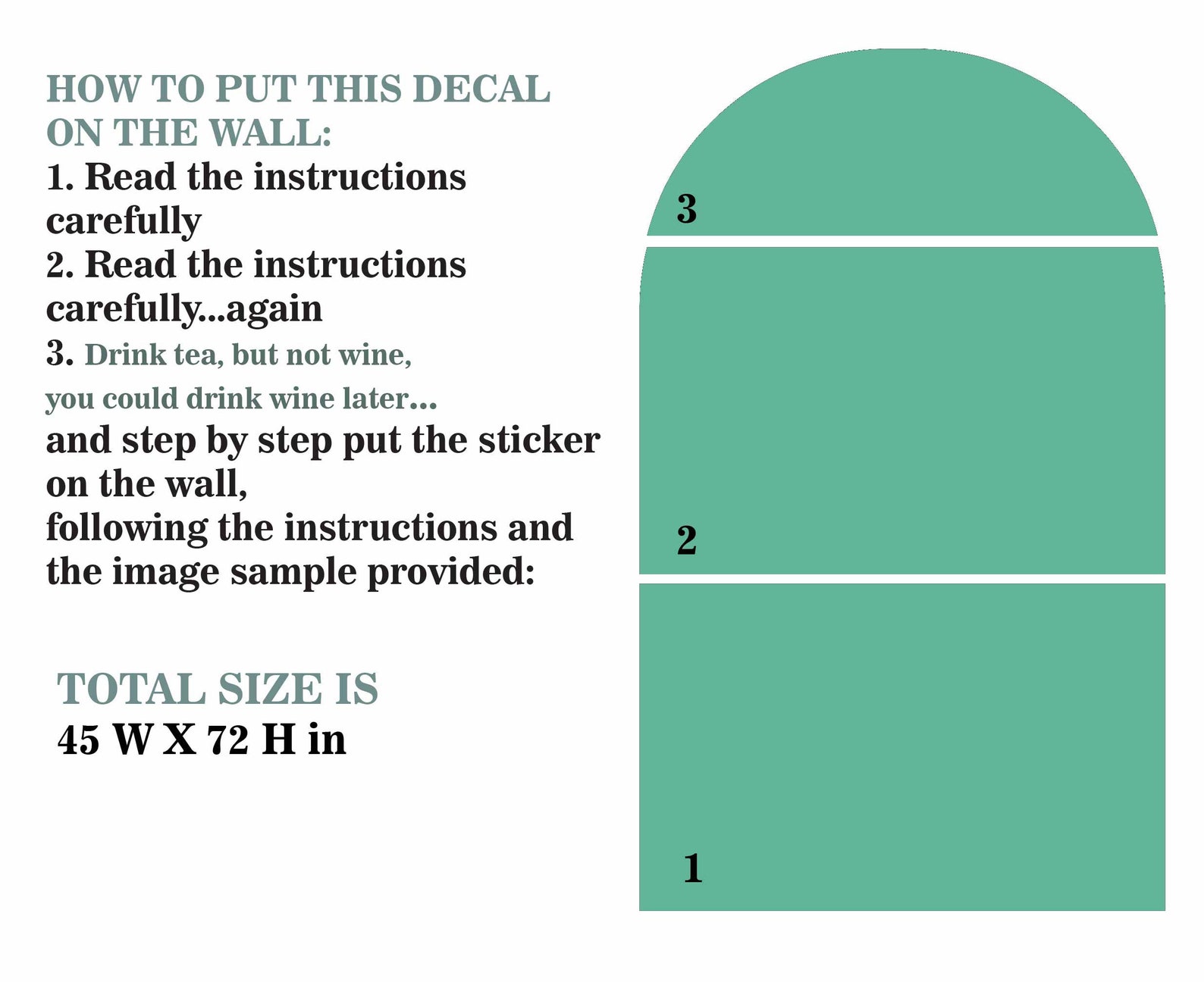 Arch Wall Decal Colour Block Sticker Large LF109 - Etsy