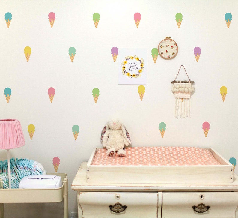 Ice Cream Wall Decal Polka Dot Decals Ice Cream Stickers - Etsy