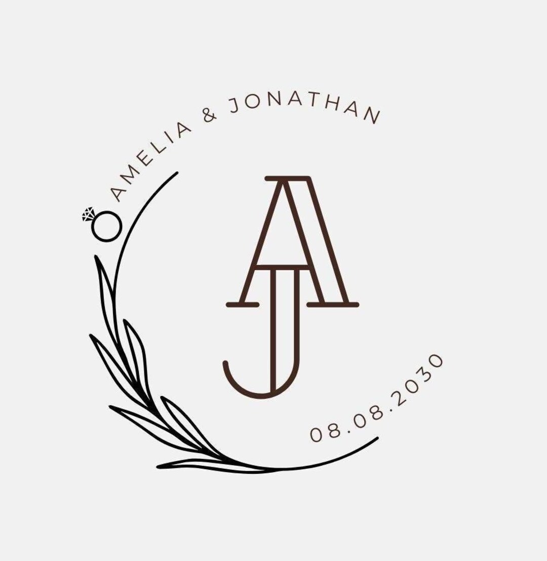 Custom Wedding Logo, Modern Wedding Logo, Wedding Monogram Initials ...