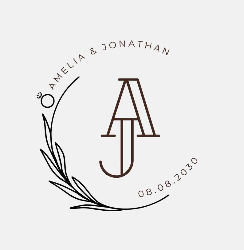 Custom Wedding Logo, Modern Wedding Logo, Wedding Monogram Initials ...
