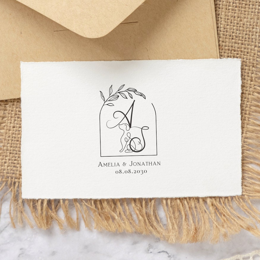 Custom Wedding Logo (with Pet), Modern Wedding Logo Monogram, Wedding ...