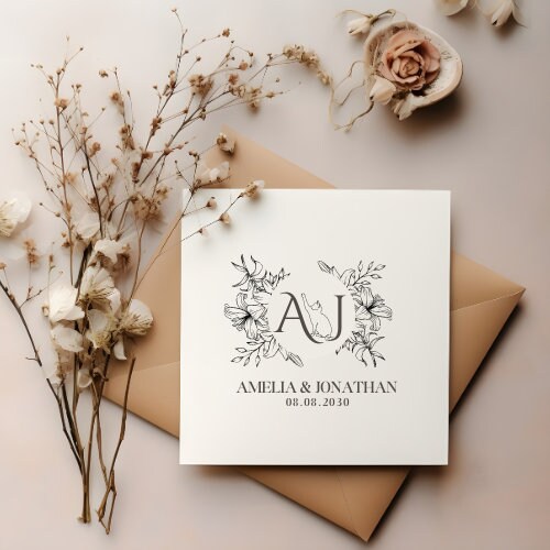 Custom Wedding Logo (with Pet), Modern Wedding Logo Monogram, Wedding ...