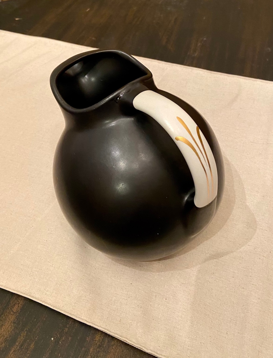 Vintage Hall Ball Pitcher Matte Black Hall Pitcher Hall - Etsy