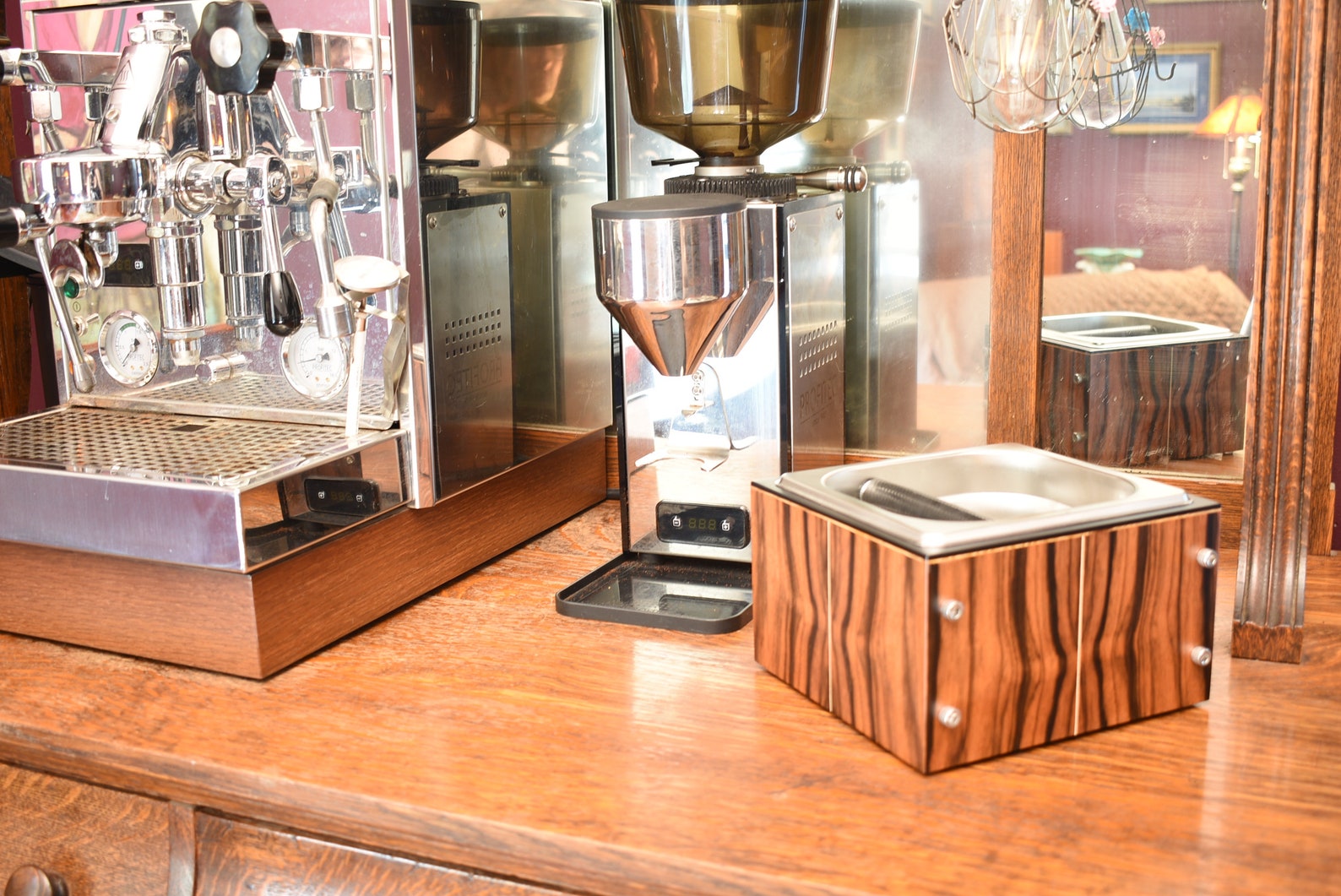 Espresso Coffee Knock Box - Art Deco Ebony Knock Box - Exotic Wood ...