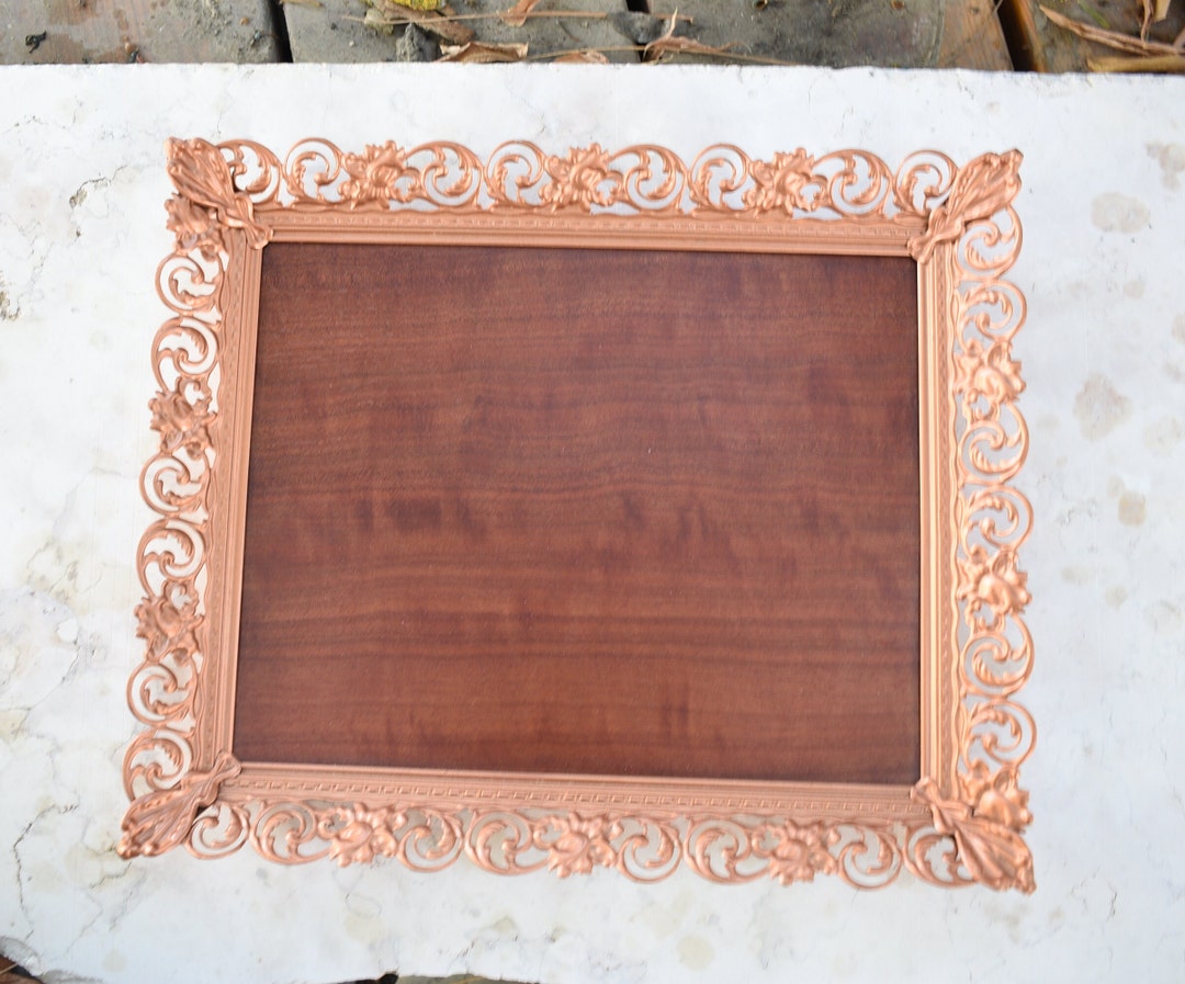 Upcycled Makore Wood Vanity Tray, Cast Steel Frame - Etsy