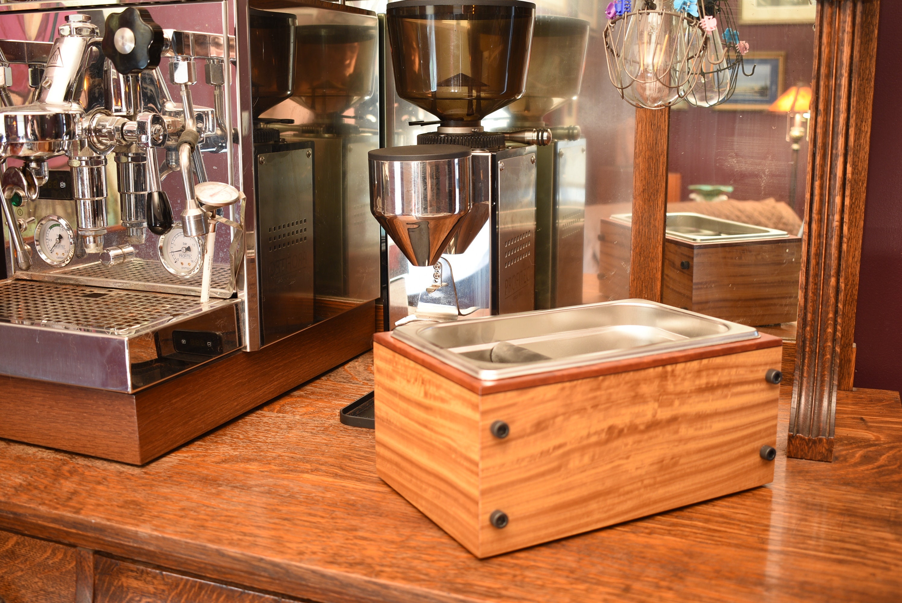 Espresso Coffee Knock Box - Extra Large Knock Box - Exotic Wood Knock ...