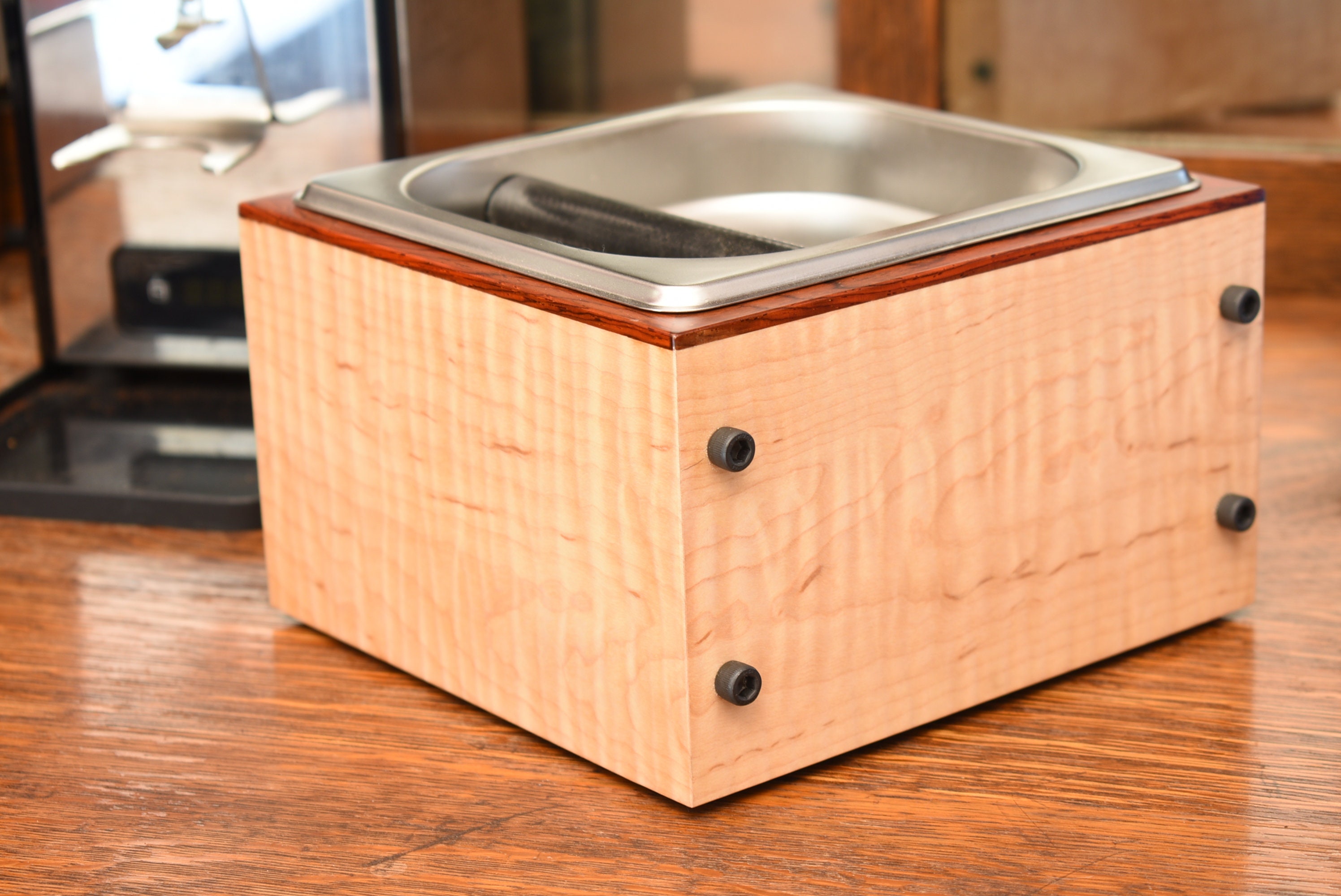 Espresso Coffee Knock Box-exotic Wood Knock Box-wooden Knock Box-coffee ...