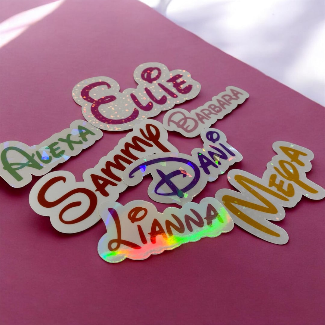 Personalized Name Sticker | Holographic Custom Sticker | Laptop, Water ...