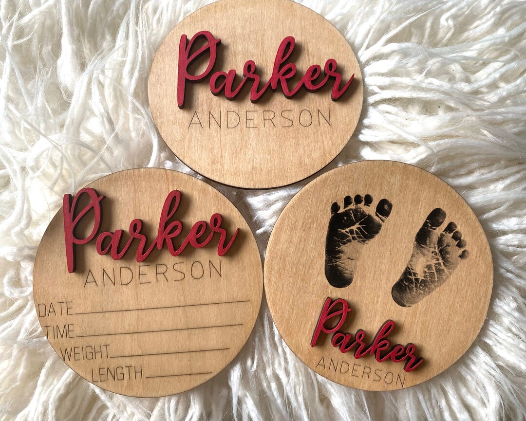 Baby Name Custom Wooden Signs, Hand Painted, Engraved & Personalized - Etsy