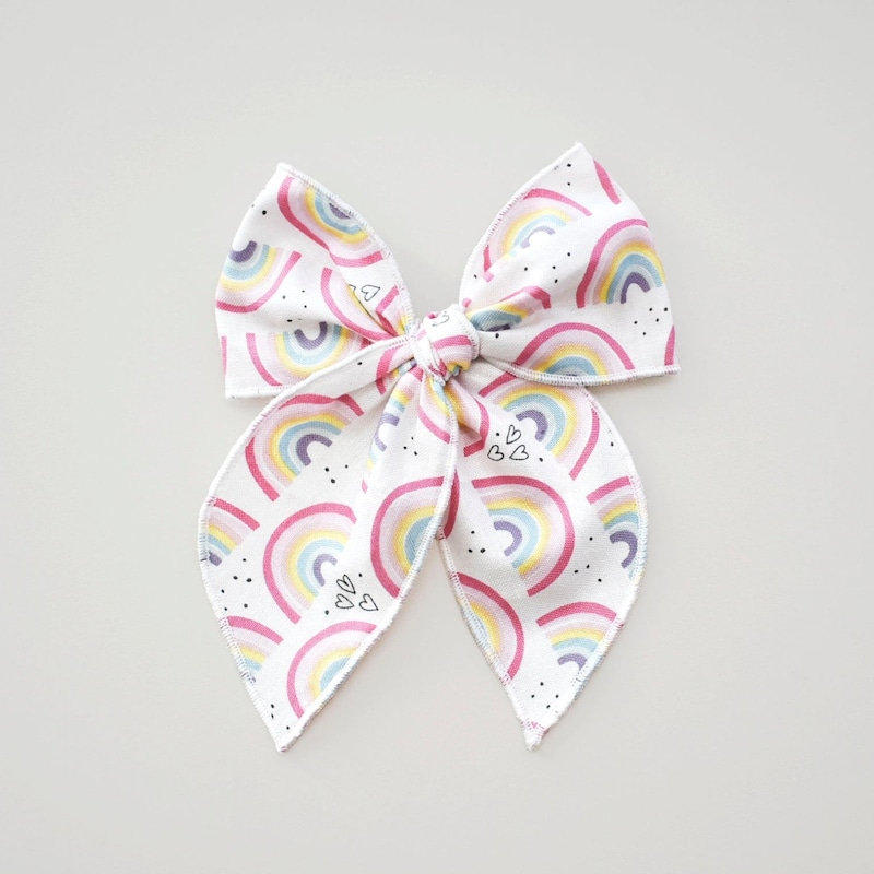 Rainbow Hair Bow - Etsy