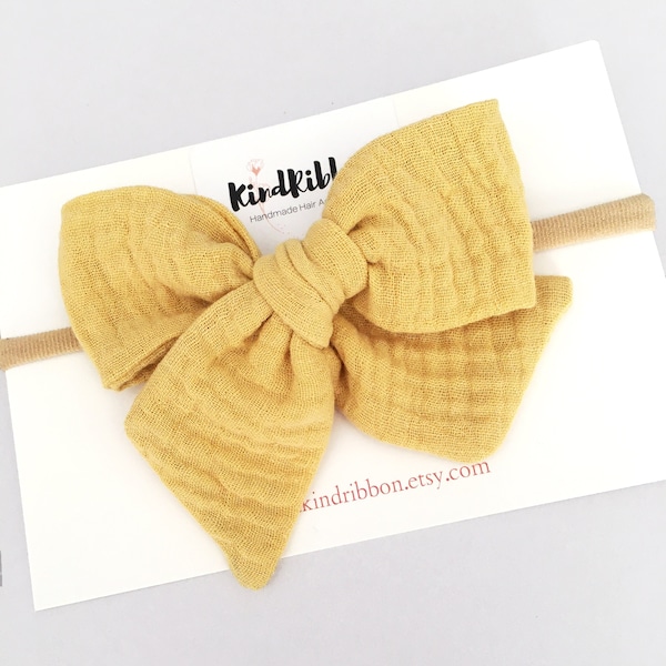Yellow Hair Bow - Etsy