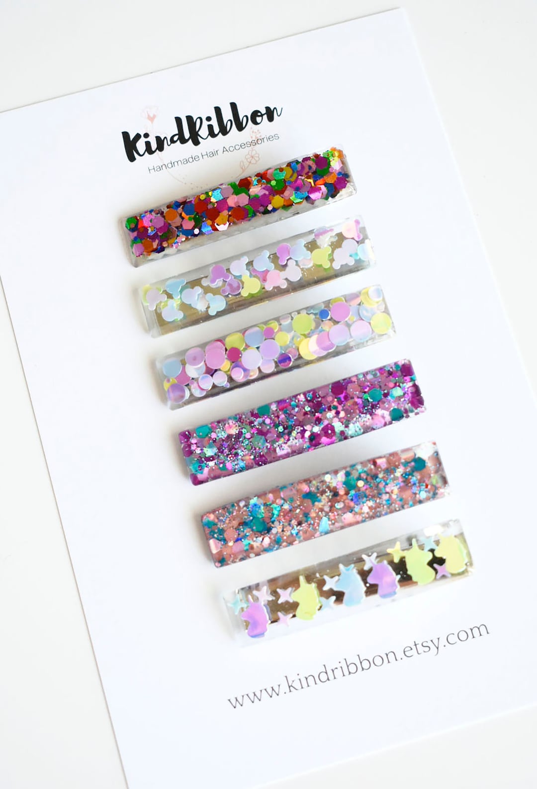 Glitter Resin Bar Hair Clips: Girl's Hair Accessories - Etsy