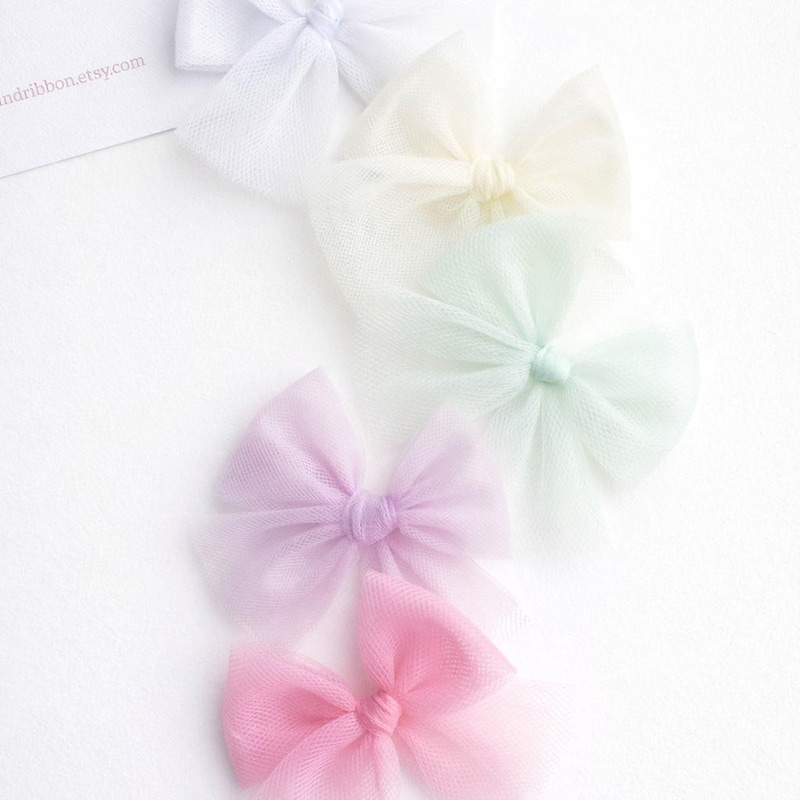 Tulle Bow Hair Ivory - Etsy