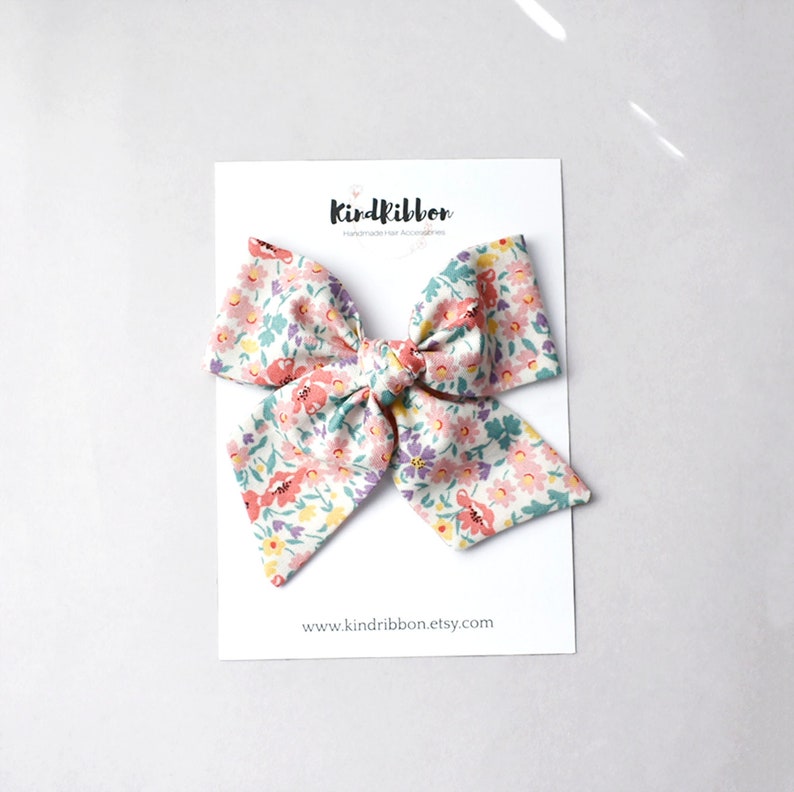 Wildflower Poppy Bow - Liberty of London Bow • Scrunchie • Knot ...