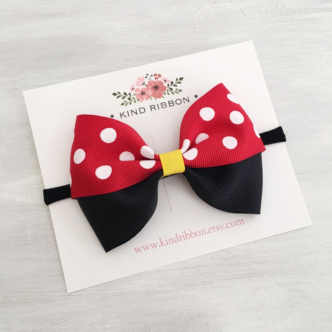 Minnie Mouse Inspired Hair Bow - Etsy