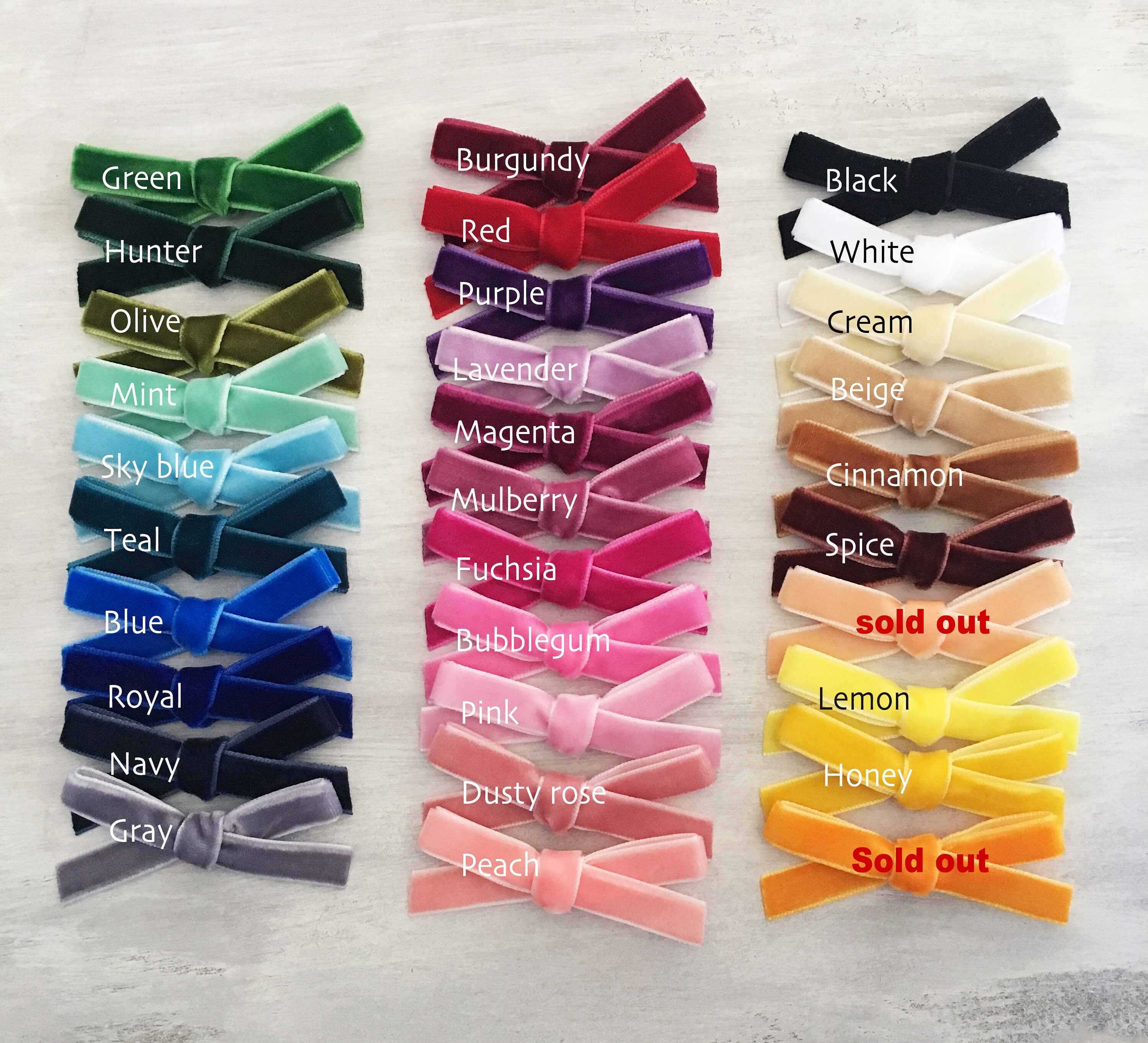 Mini Velvet Bows 2.5 Inch | Etsy